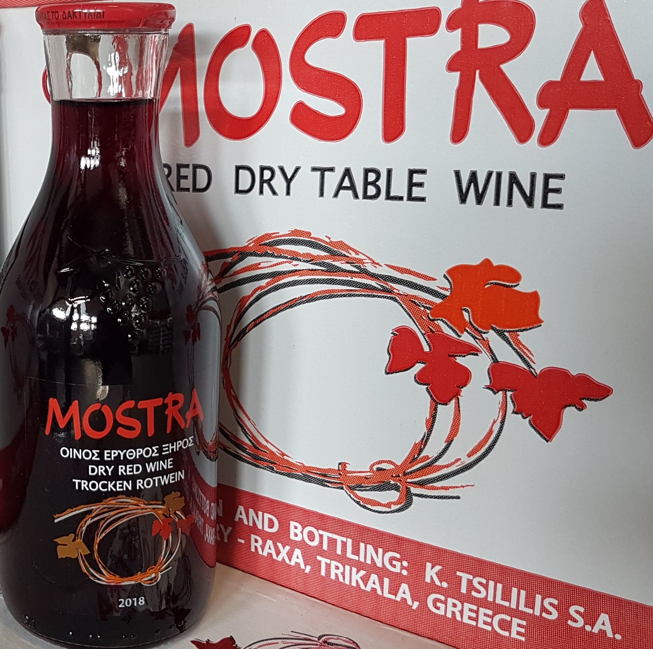 Rood wijn droog "Mostra"500ml :: griekseproductenonline.nl